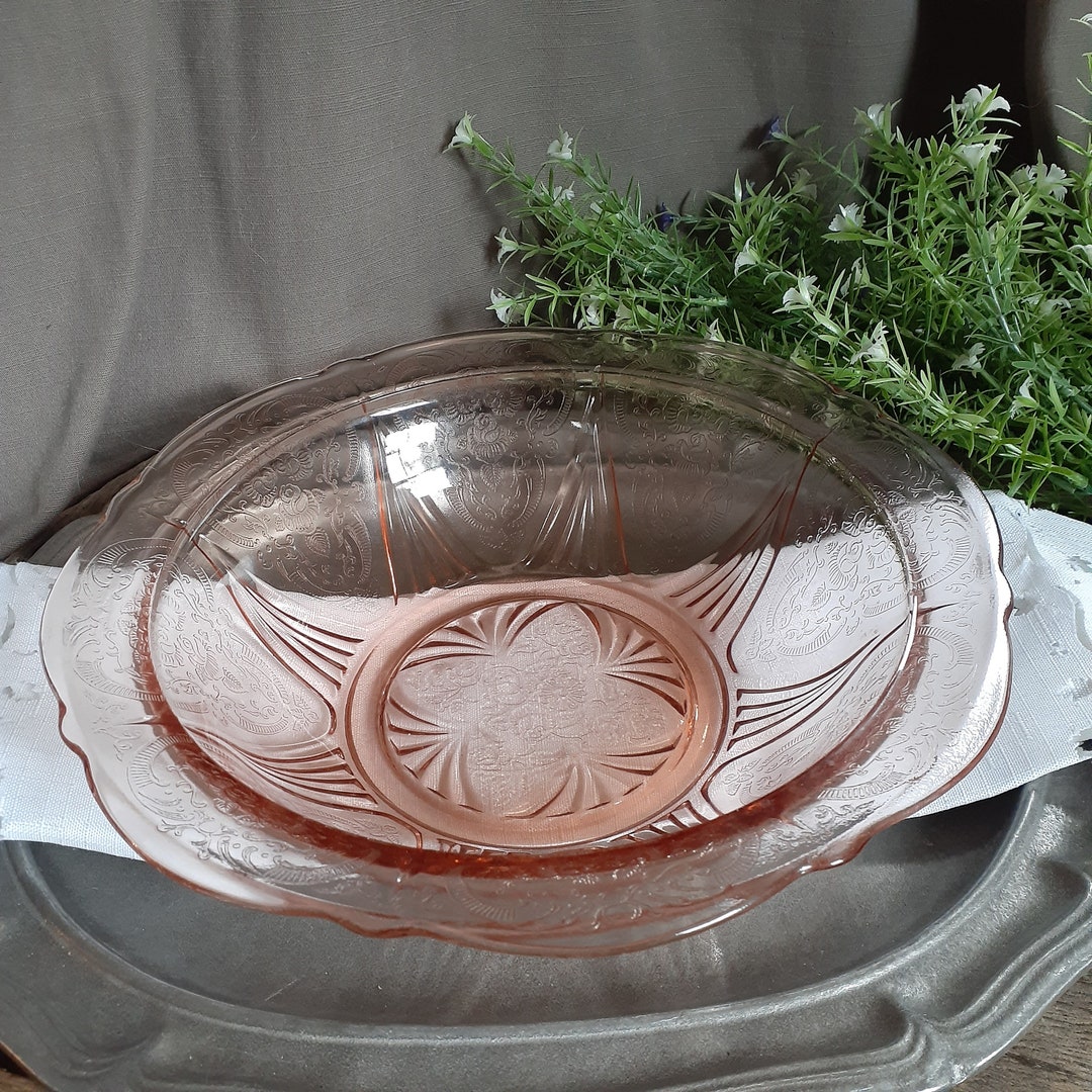 Hazel Atlas Pink Royal Lace 10 Fruit/berry Serving Bowl 1931-41 ...