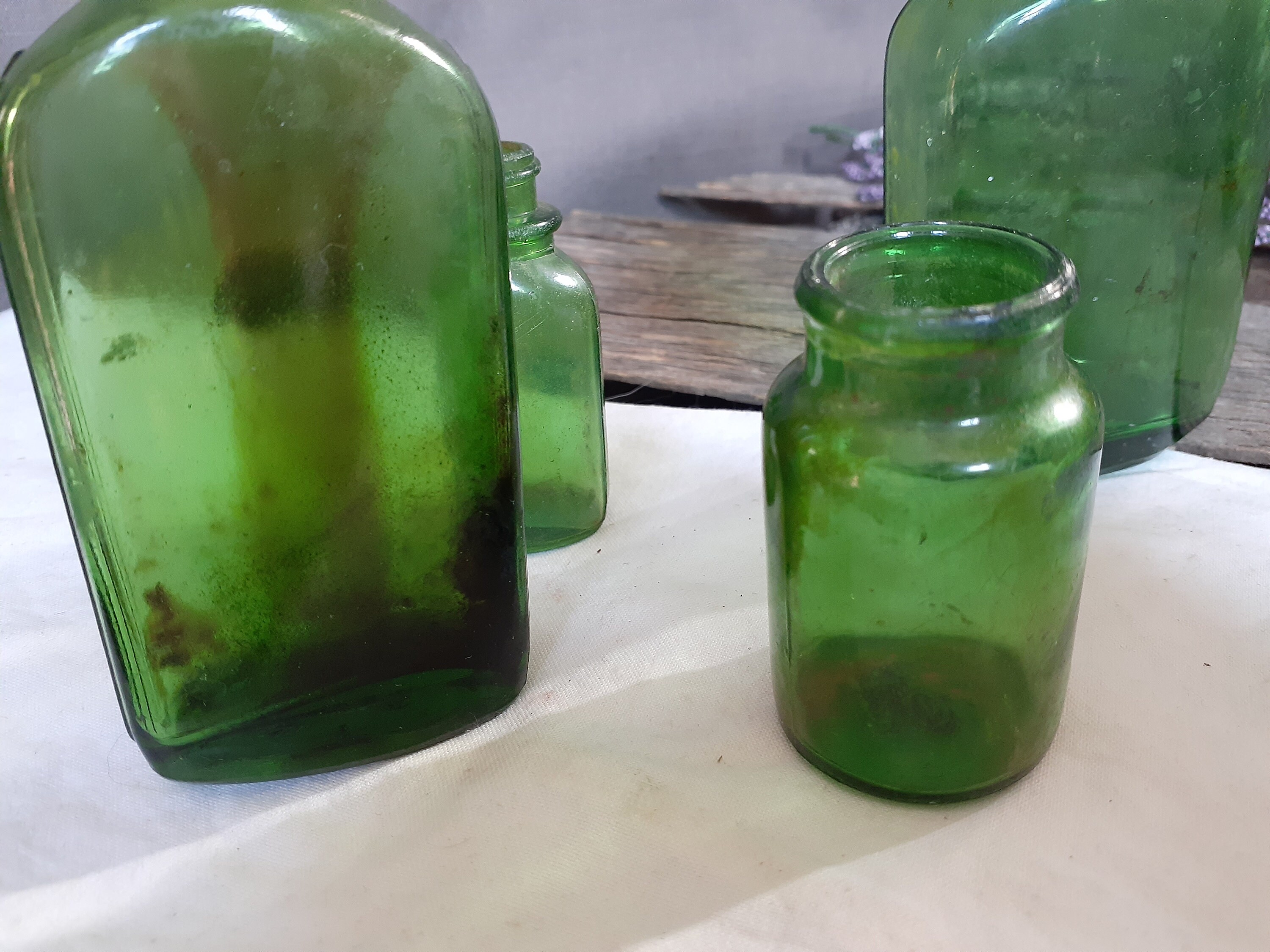 Vintage Medicine Bottles C.1950-60s Set of 4 Green - Etsy