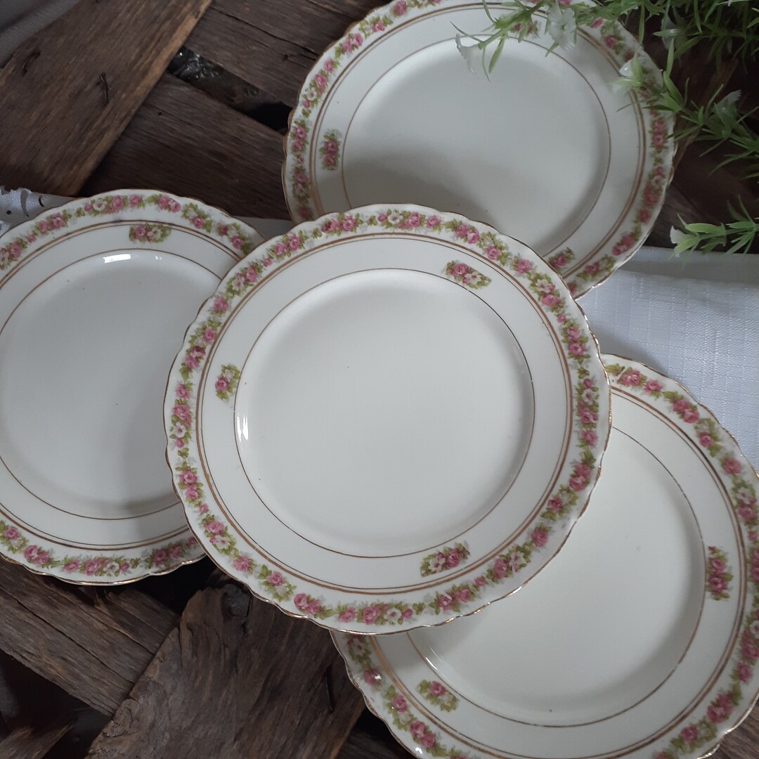 Vintage China Pope Gosser 'st. Regis' Scalloped Rim B & B Plates - Set ...