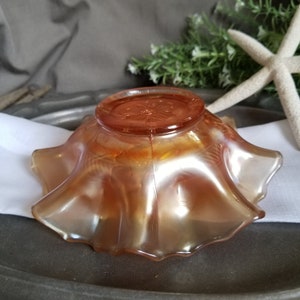 Carnival Glass Bowl by Dugan Glass Co. in Apple Blossom C.1930s Antique ...