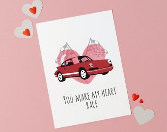 You Make My Heart Race, Printable DIY Digital Download Greeting Card ...