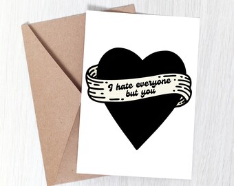 I Hate You Card | Etsy