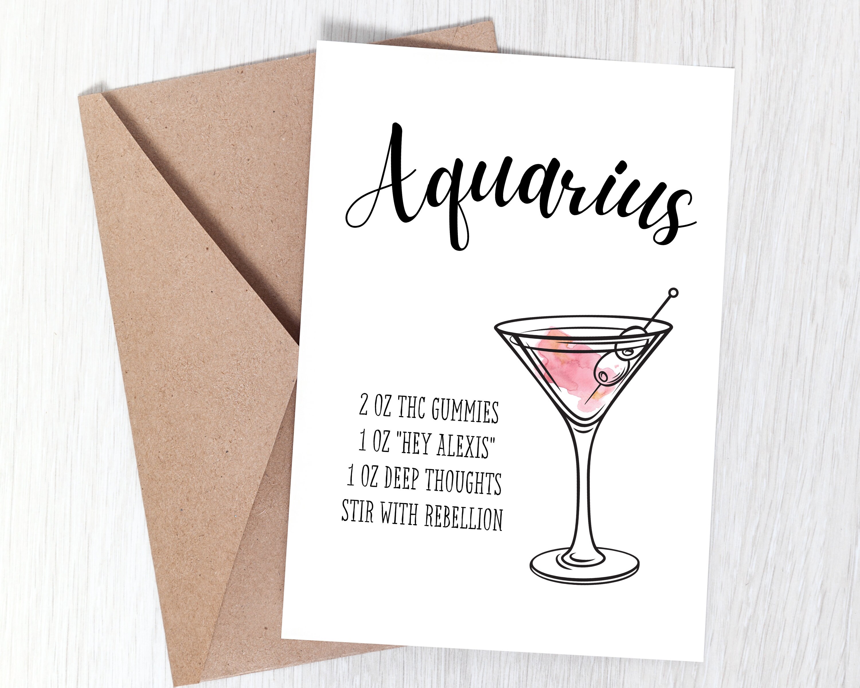 Funny Birthday Card Aquarius Birthday Card for Aquarius - Etsy