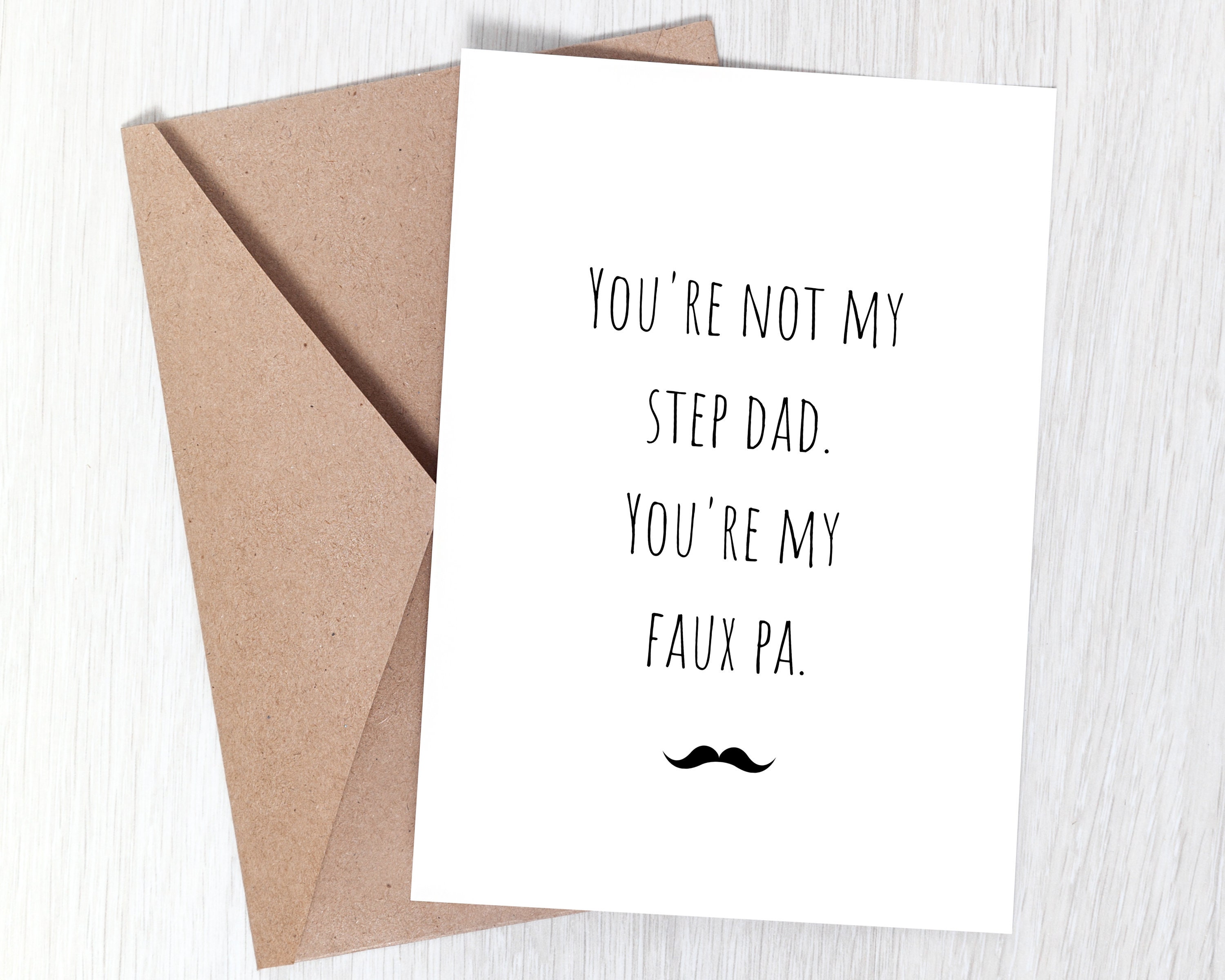 You're Faux Pa, Funny Step Dad Card, Card for Step Dad, Father's Day ...