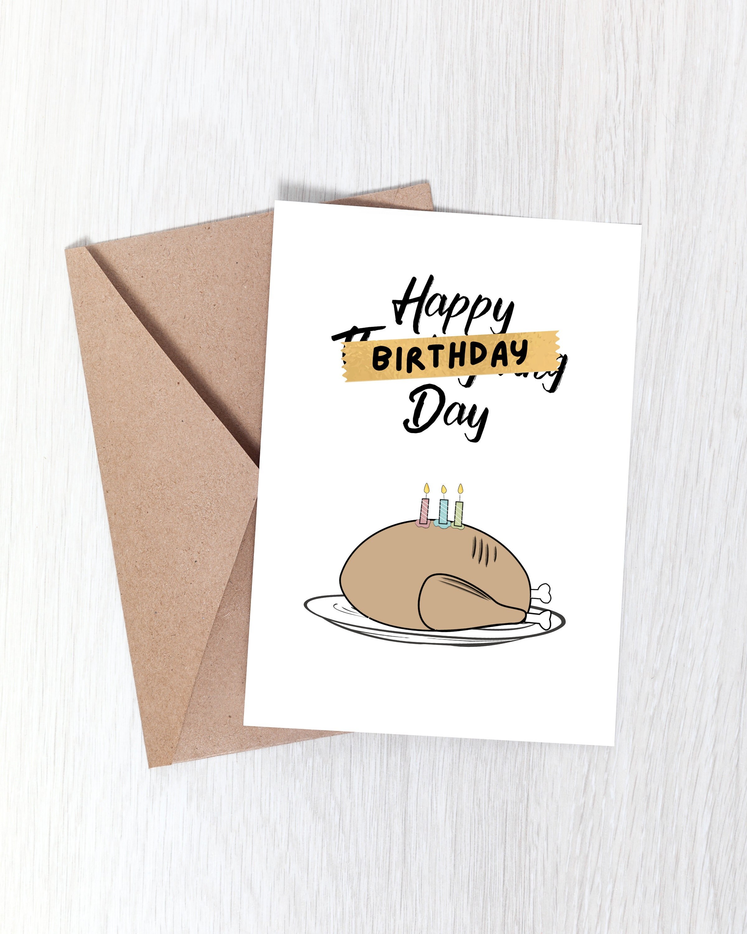 Happy Thanksgiving Birthday Card Funny Holiday Birthday | Etsy