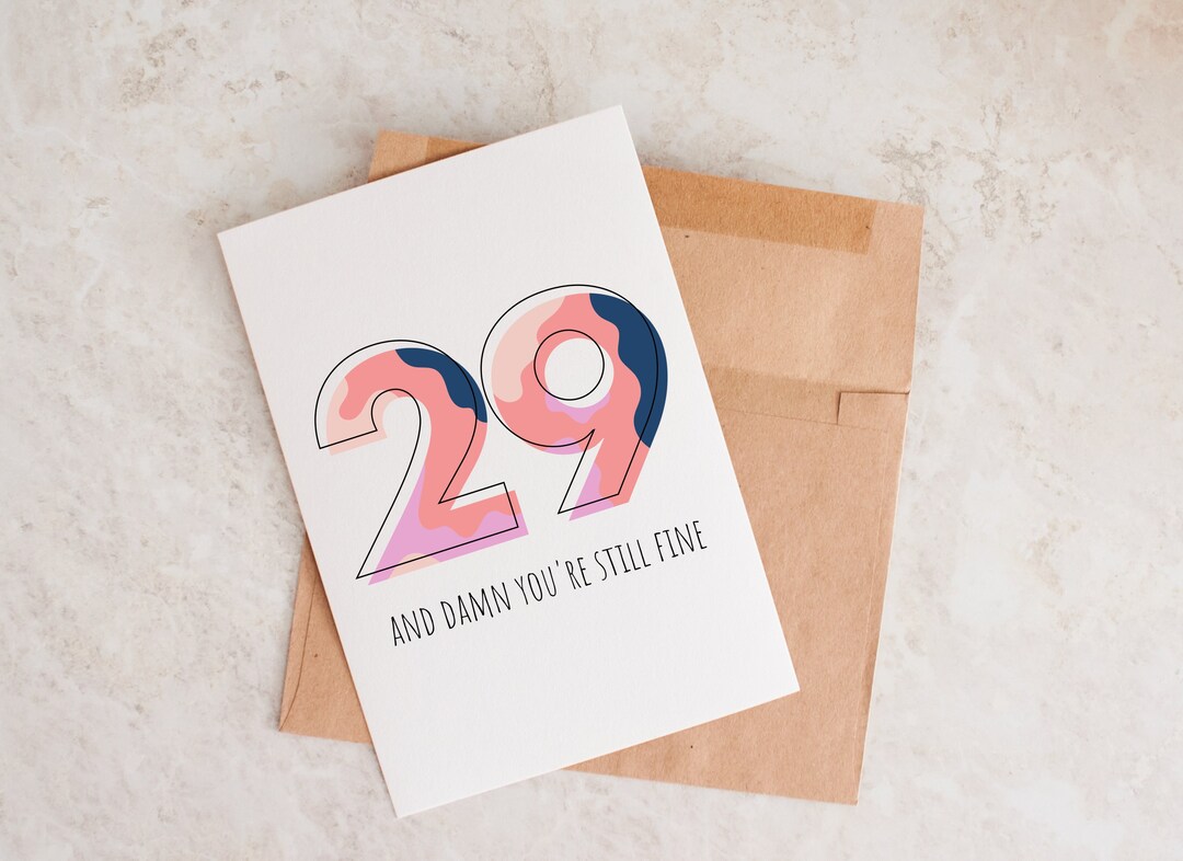 29th Birthday Card, Funny Birthday Card for 29th Birthday, Damn You're ...