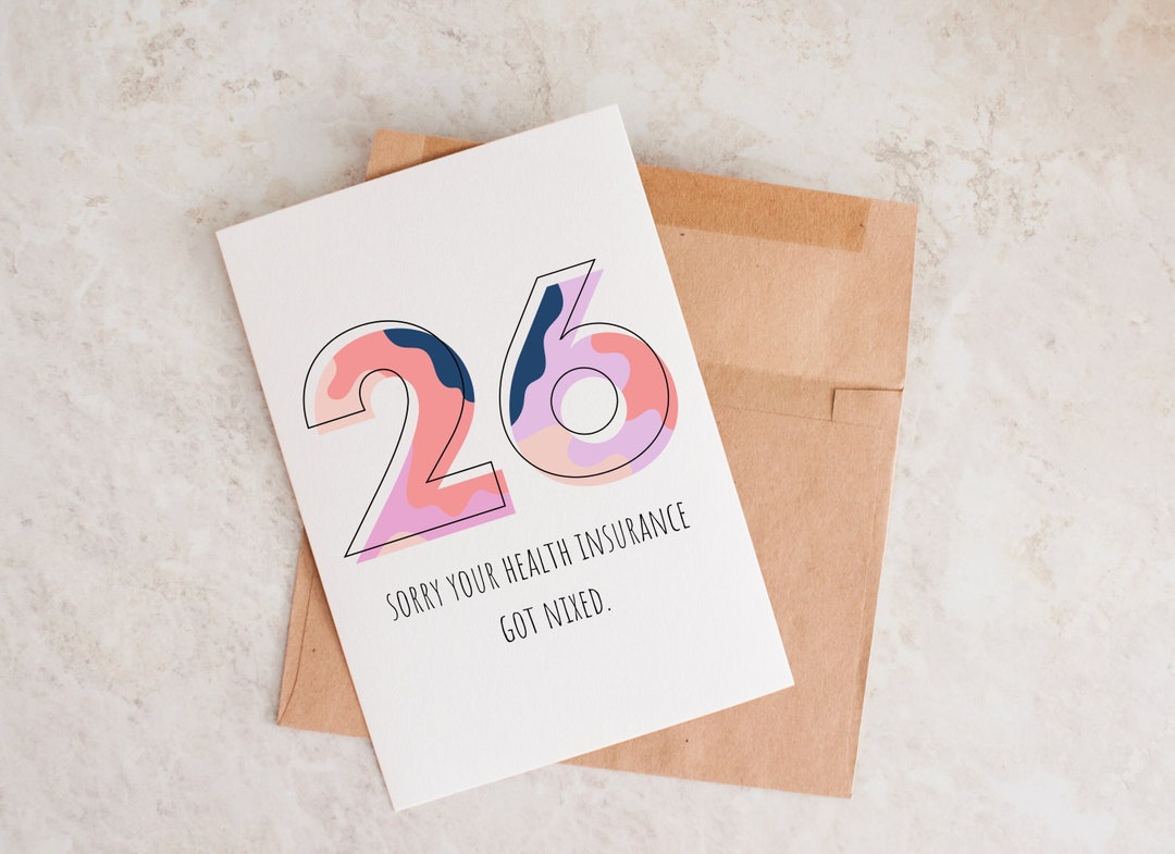 Funny 26th Birthday Card: Health Insurance Humor - Etsy