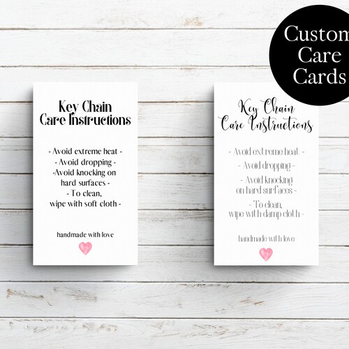 Printable Resin Key Chain Care Instruction Cards Key Chain - Etsy