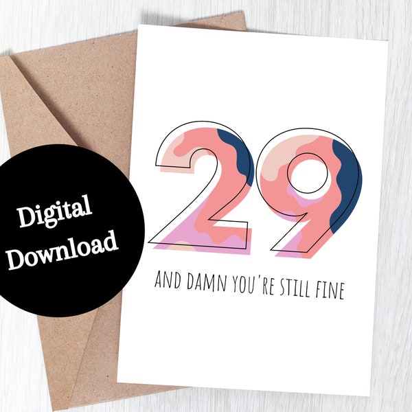 29th Birthday Card - Etsy