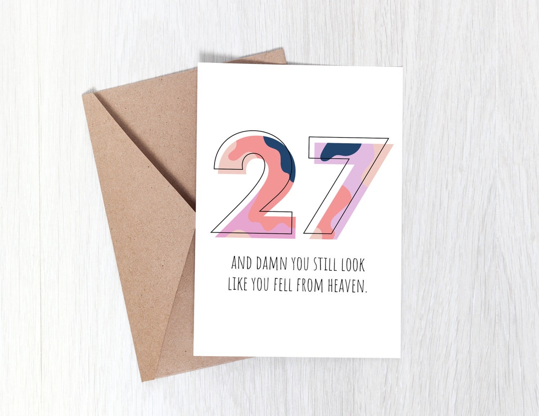 Funny 27th Birthday Card, 27th Birthday, 27th Birthday Card, Birthday ...