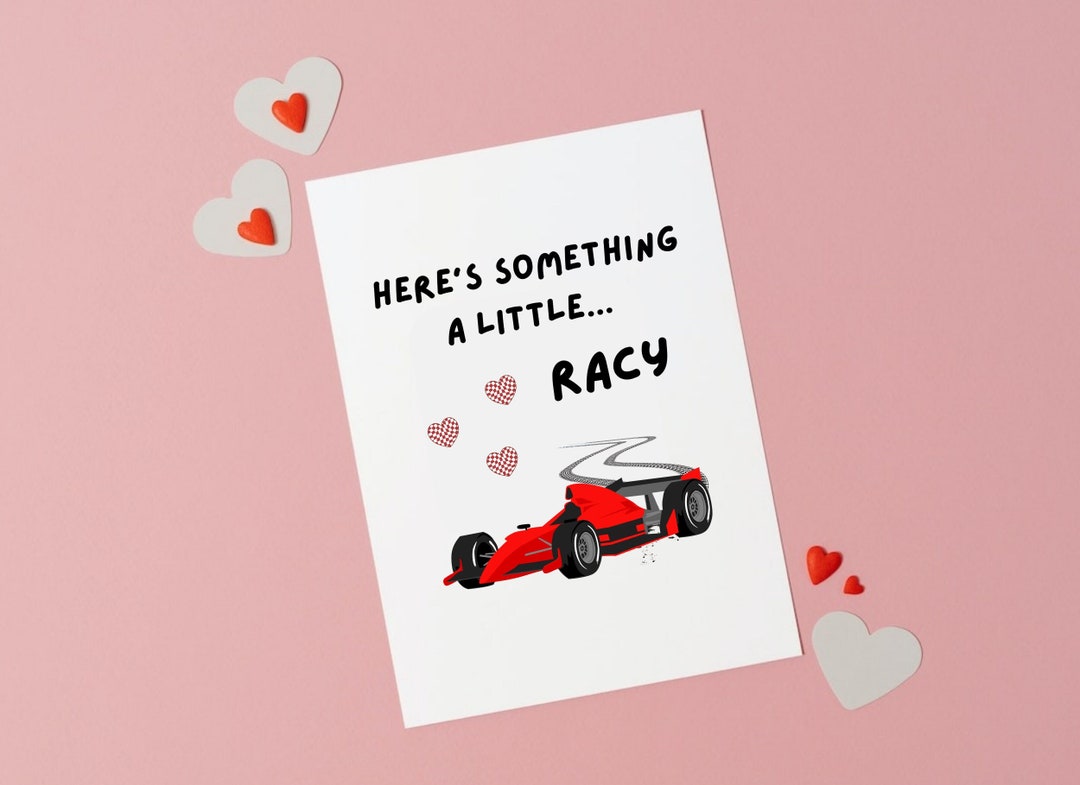 Race Car Valentine Card, Racing Greeting Card, Car Valentine Card, Card ...