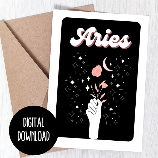 Aries Birthday Card - Etsy
