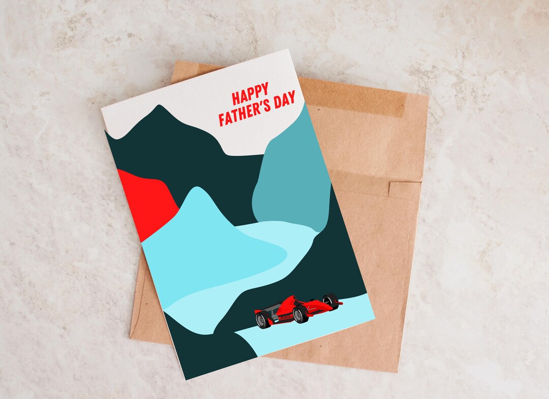 Unique Father's Day Card, Race Car Father's Card, Father's Day, Race ...