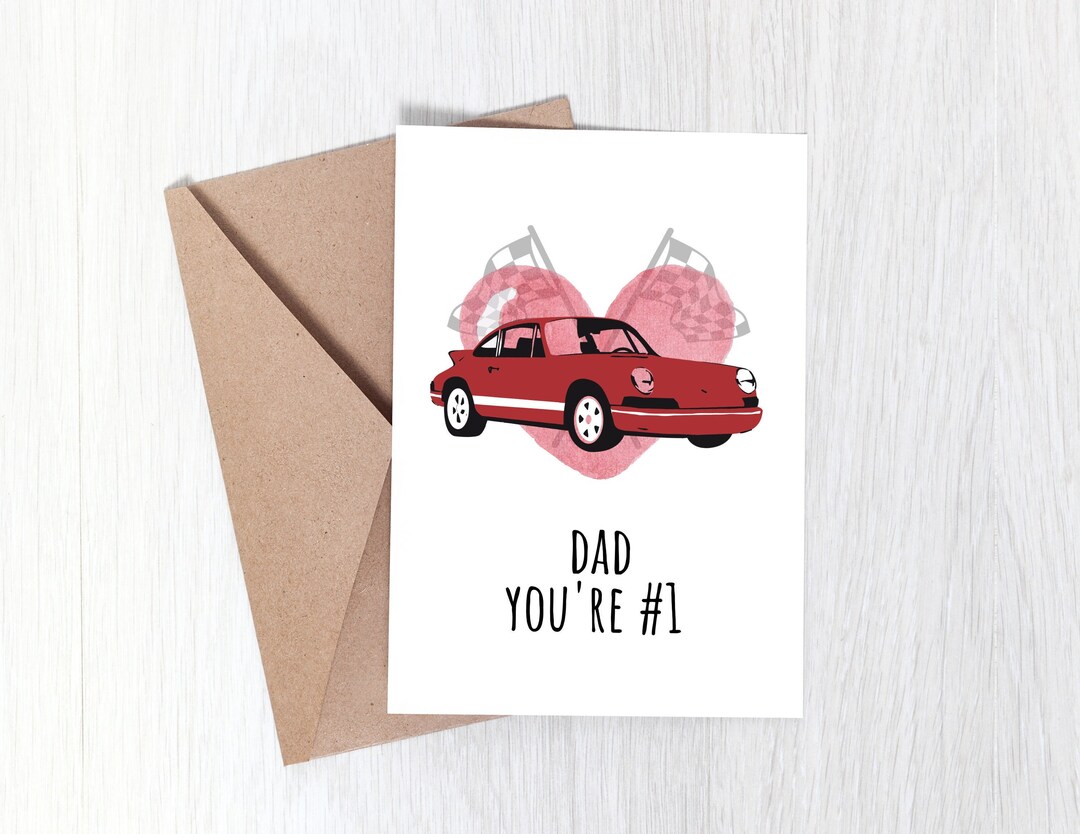 Father's Day Card, Dad You're Number One, Card for Dad, Car Card for ...