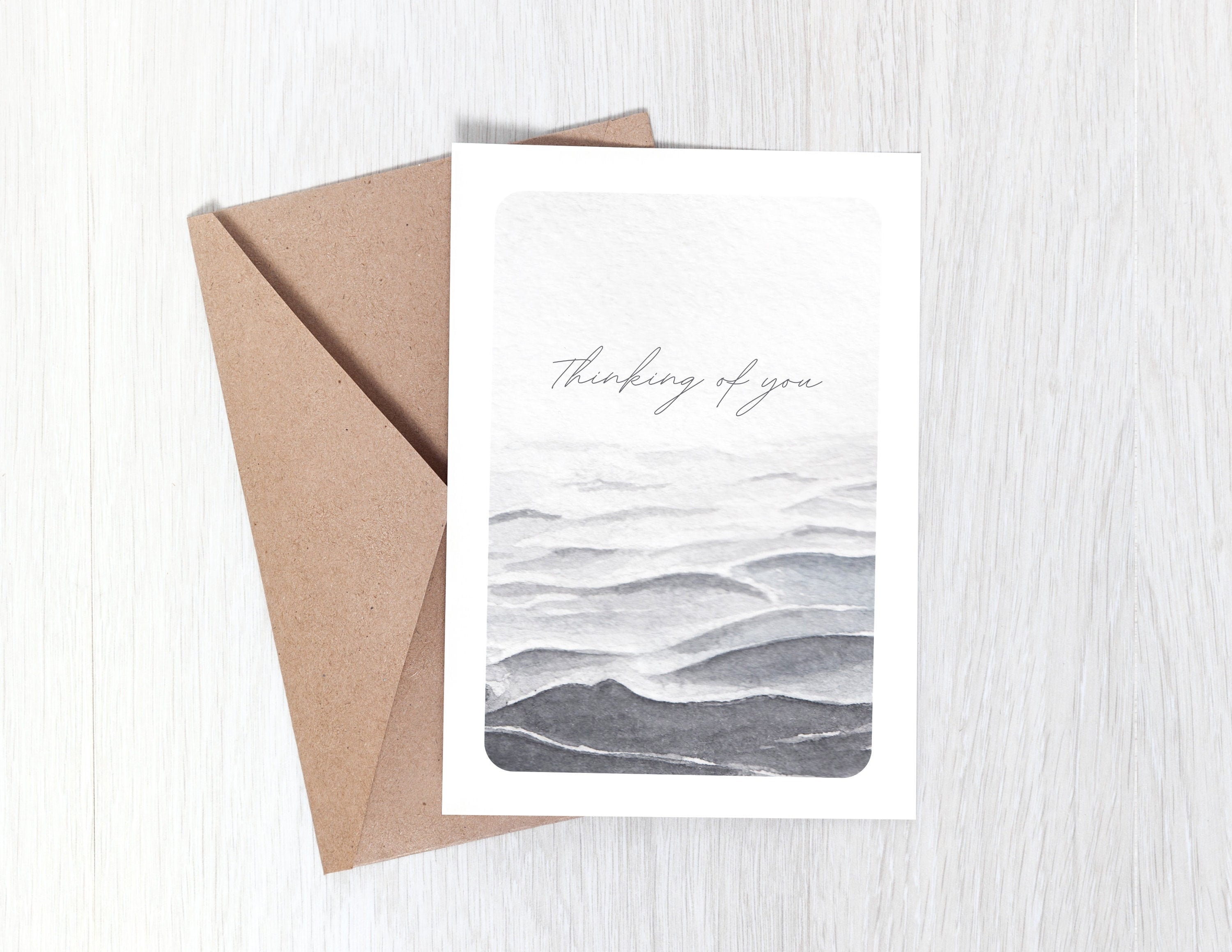 Thinking of You Card Ocean Waves Sympathy Card Card for - Etsy