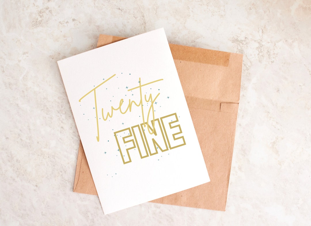 Twenty Fine, 25th Birthday Card, Fun Birthday Card, Twenty Five, Gift ...