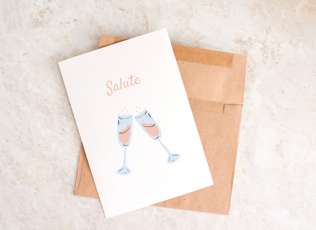 Salute Card, Italian Wedding Card, Congratulations Card, Cheers ...