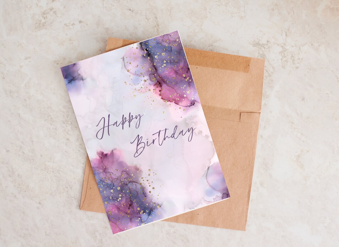 Happy Birthday, Birthday Card, Watercolor Birthday Card, Card for ...