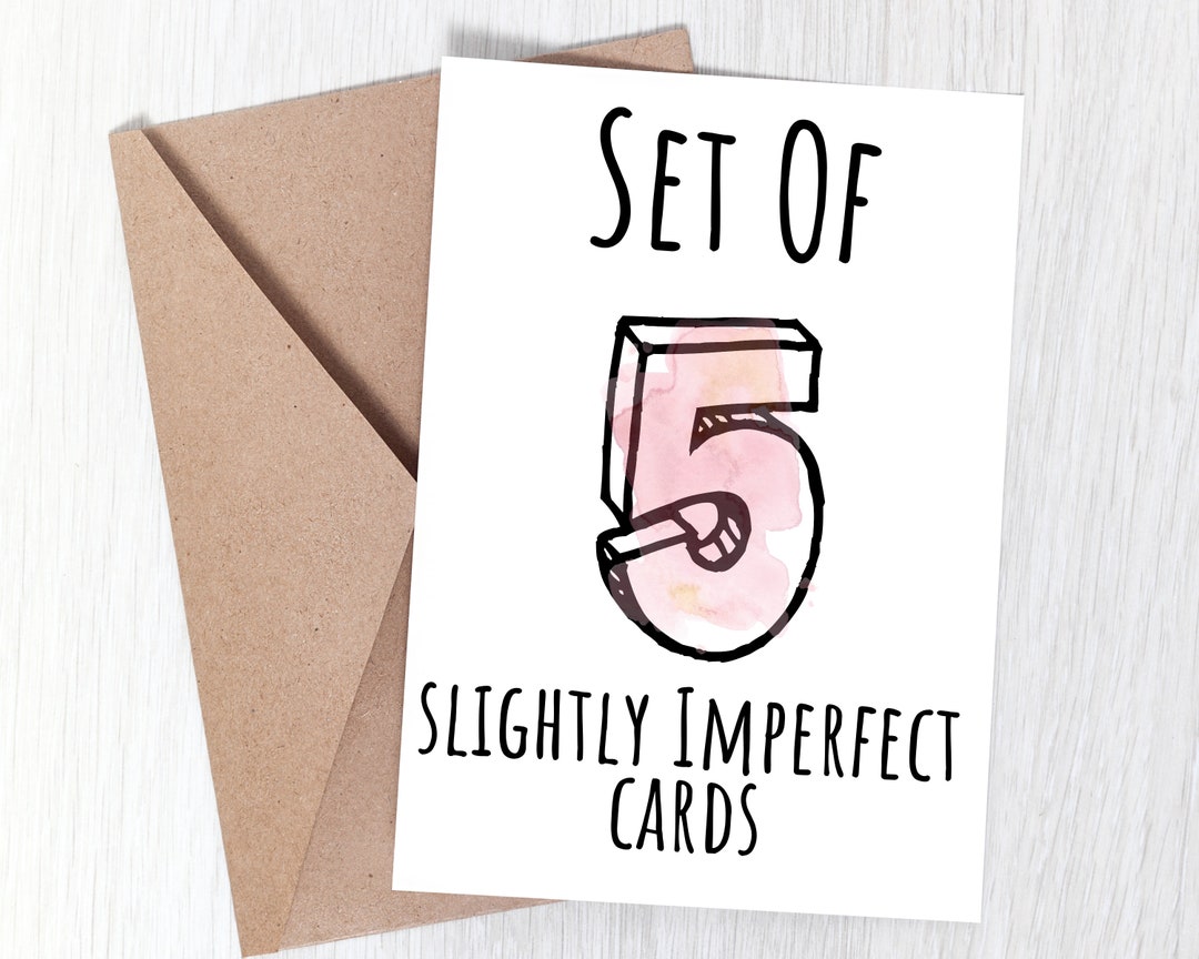 Card Bundle, Set of 5 Imperfect Cards, Mix and Match Card Set, Discount ...