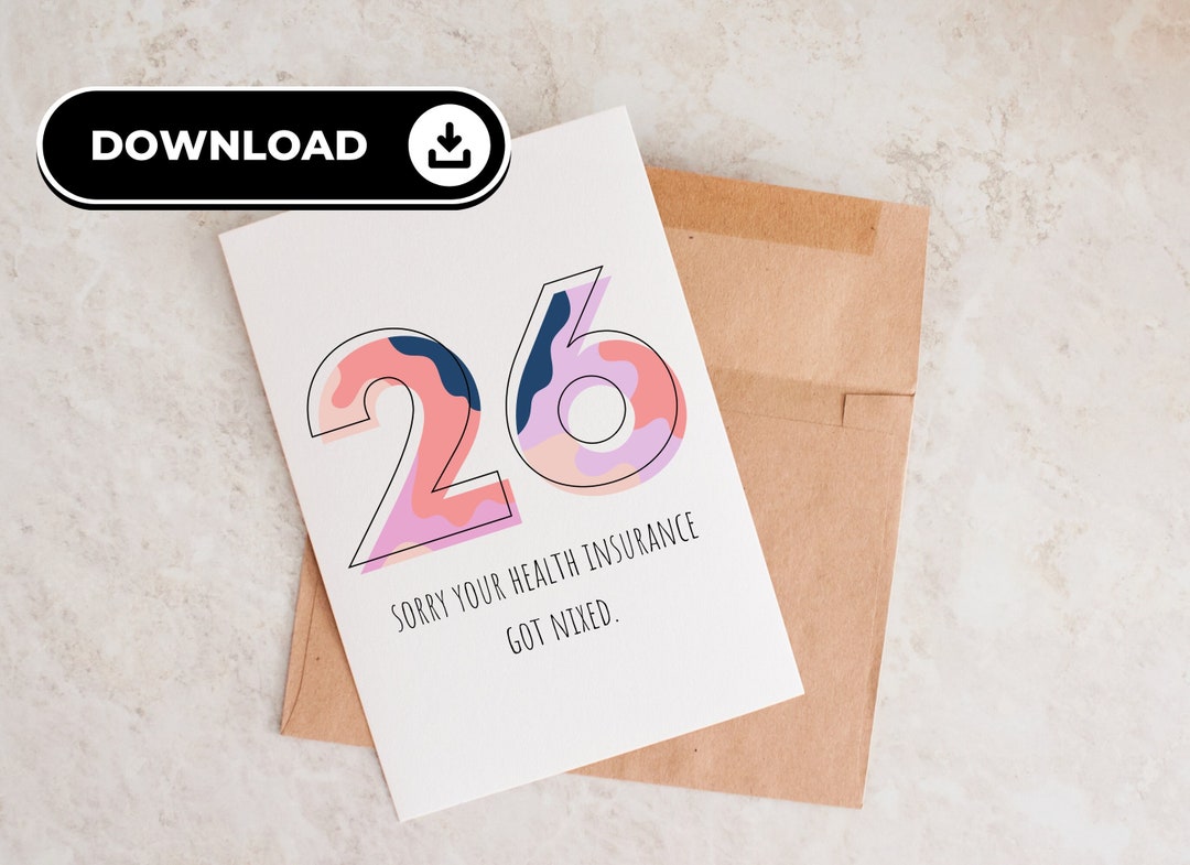Printable 26th Birthday Card, Funny 26th Birthday Card, Card for 26th ...