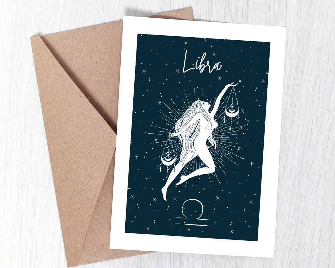 Unique Birthday Card Zodiac Birthday Card Libra Birthday - Etsy