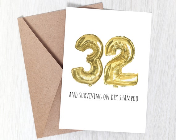 32nd Birthday Card Card for 32 Card for Birthday Funny - Etsy