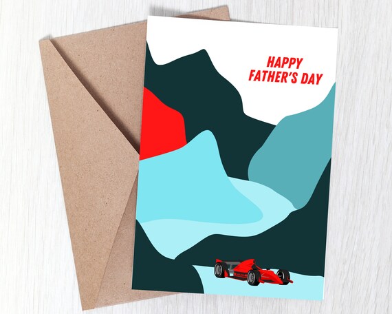 Unique Father's Day Card Race Car Father's Day Card - Etsy