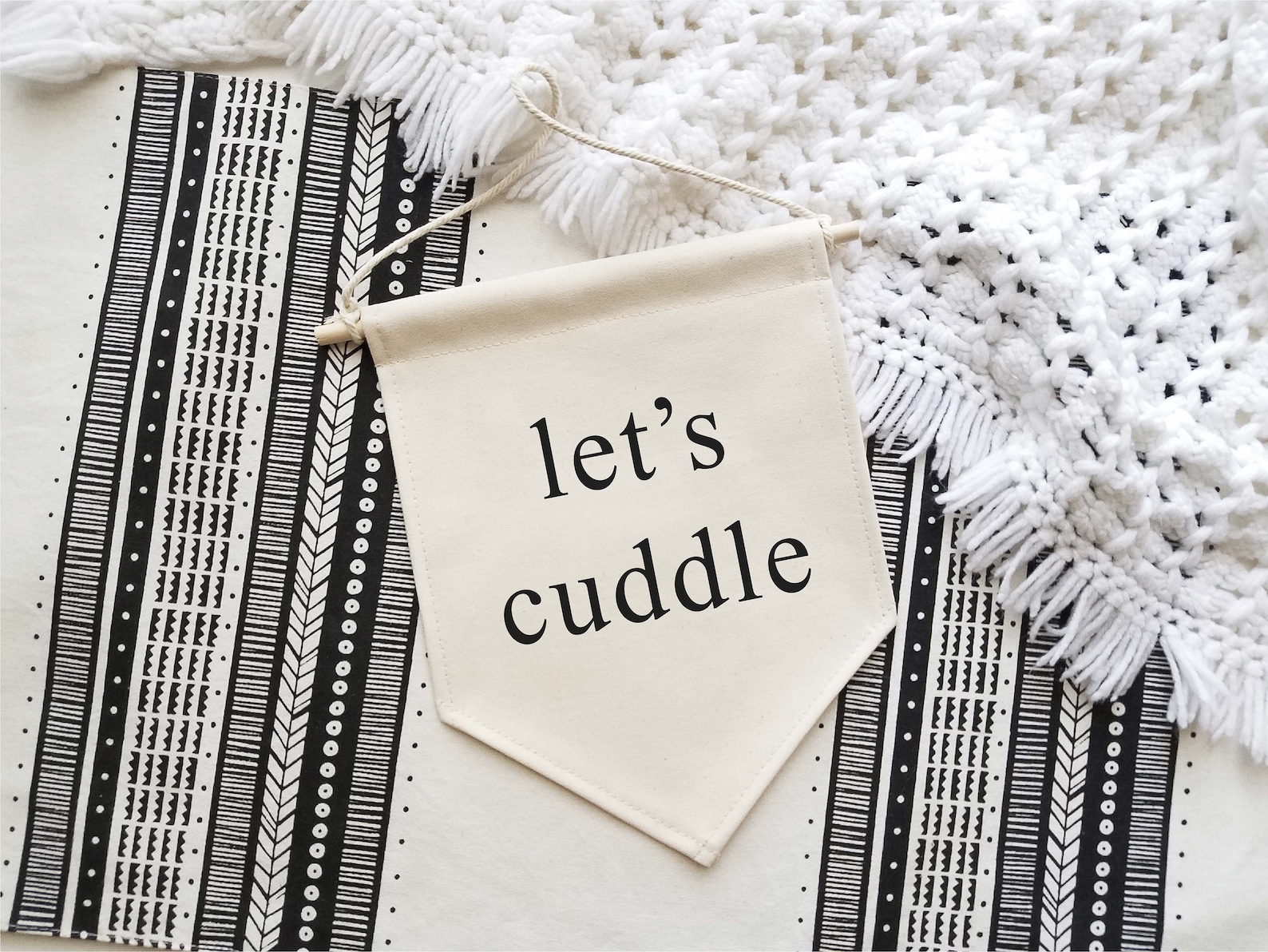 Let's Cuddle / Nursery Canvas Banner - Etsy