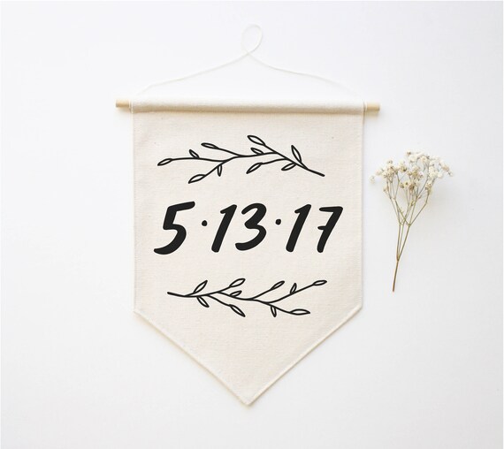 Custom Date Banner / Personalized Wall Flag - Etsy