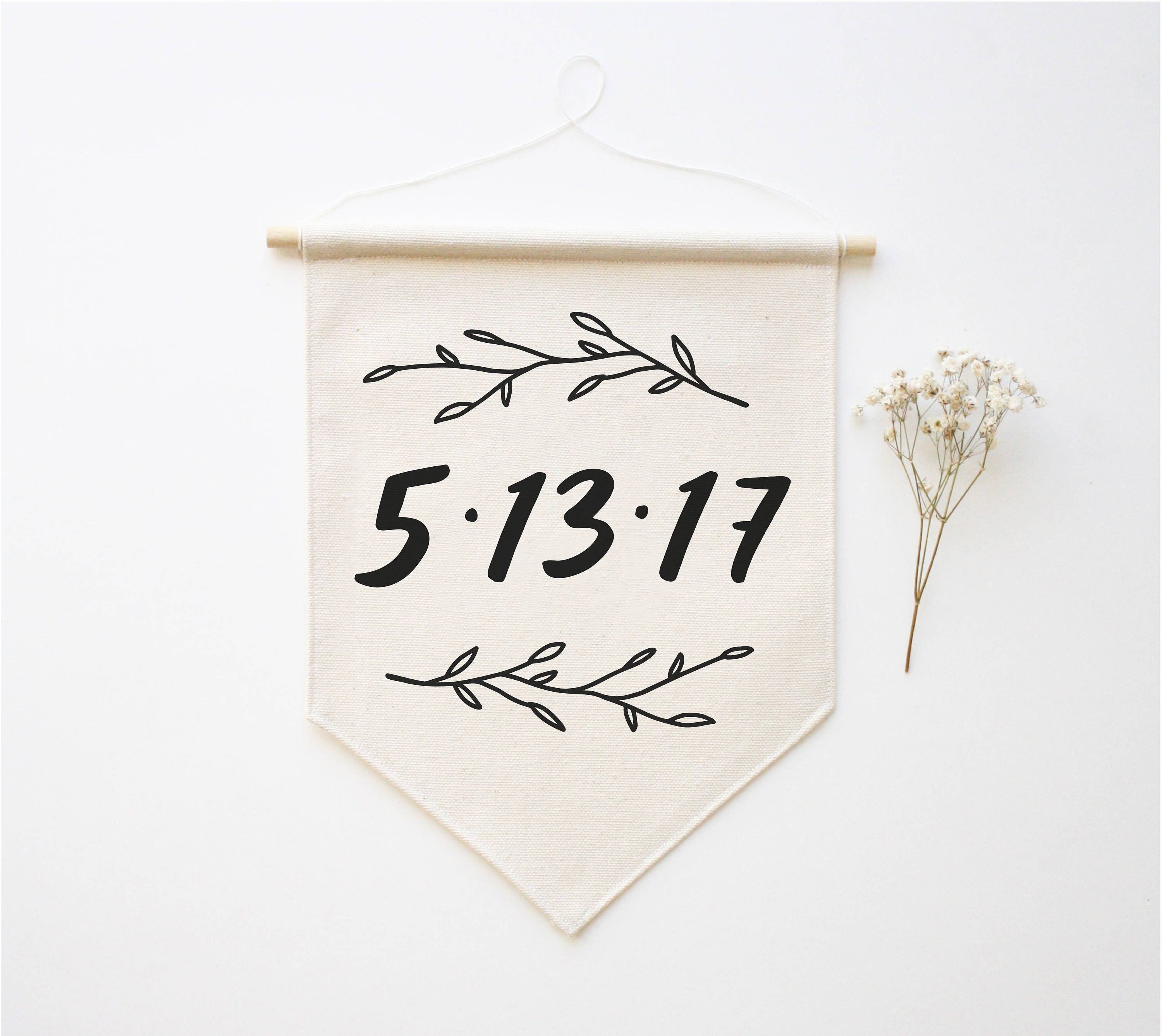 Custom Date Banner / Personalized Wall Flag - Etsy