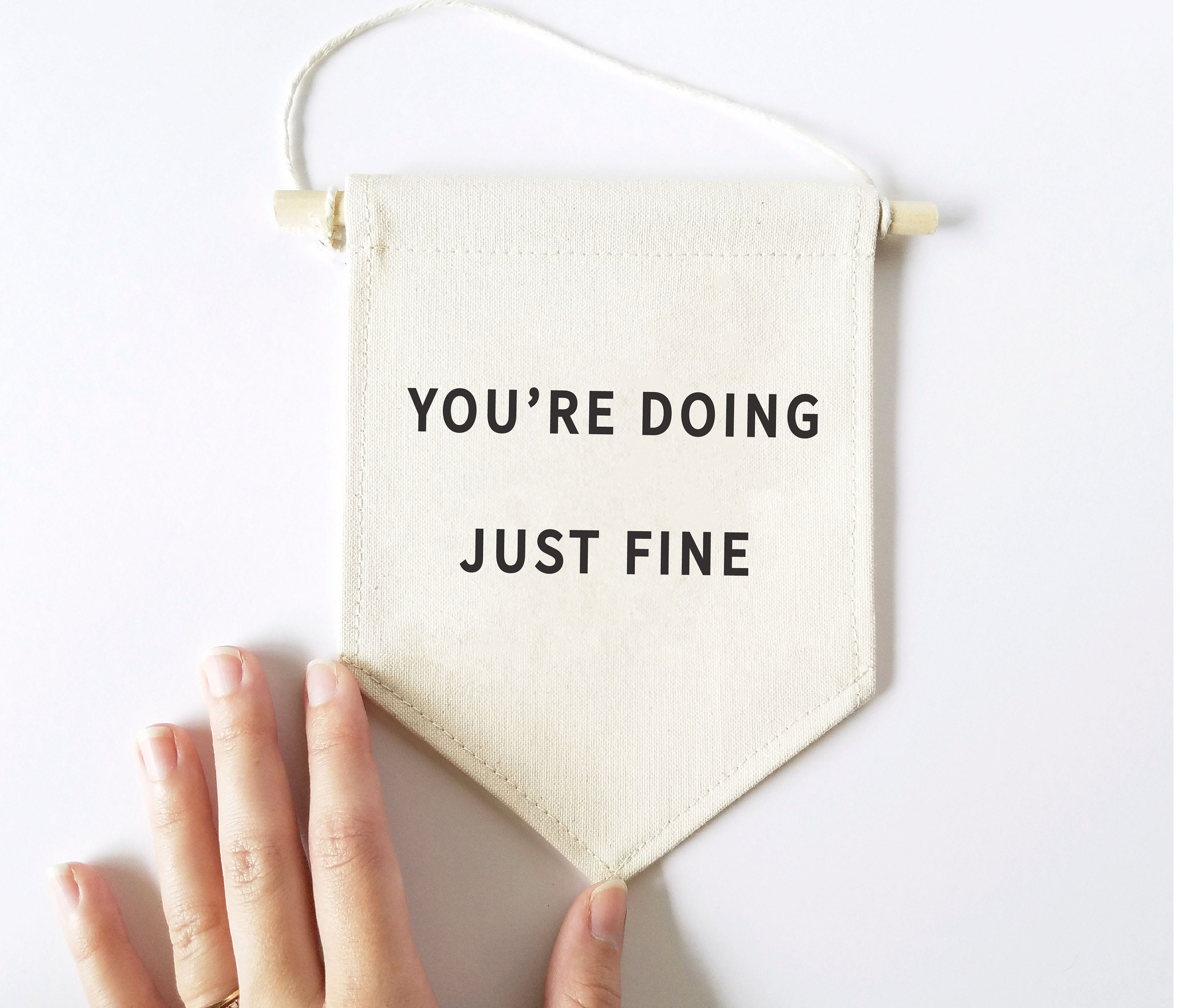 You're Doing Just Fine / Canvas Wall Banner / Encouraging | Etsy