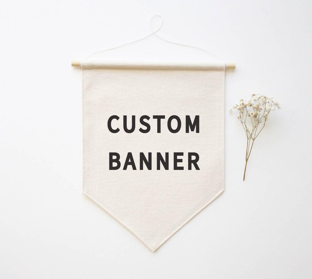 Custom Banner / Block Font / Custom Wall Flag - Etsy