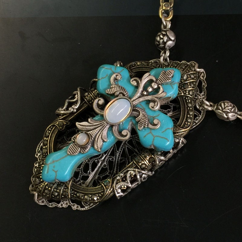 Vintage Cross Necklace - Etsy