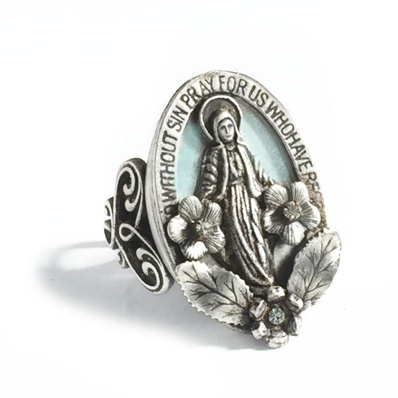 Virgin Mary Ring - Etsy