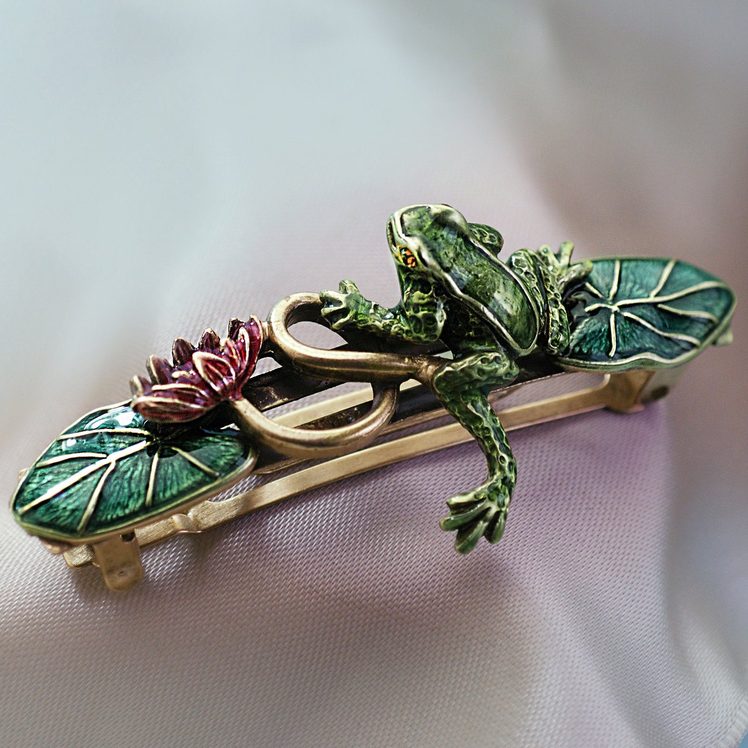 Hair Barrette Frog Barrette Frog Hair Clip Frog Gift - Etsy
