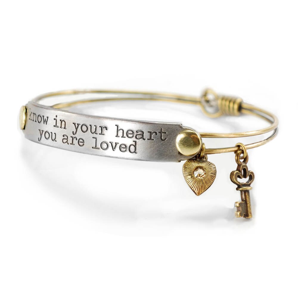 Motivational Bangle Bracelets, Inspirational Bracelet Gift Set, Quote ...