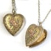 Vintage Victorian Heart Locket Necklace, Rose Theme Sweetheart Gift ...