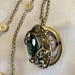 Vintage Emerald Green Intaglio Locket, Victorian Large Two Picture Gift ...
