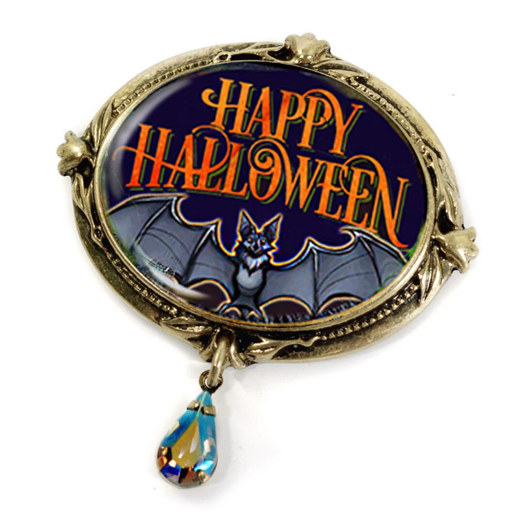 Bat Pin, Retro Halloween Pin, Halloween Enamel Pin, Vintage, Bat Brooch ...