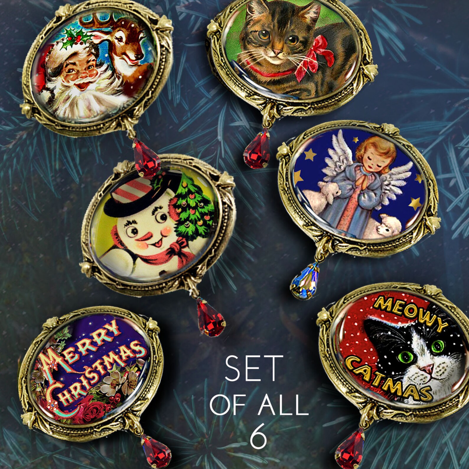 Santa Pin Santa Brooch Pin Brooch Christmas Pin Christmas - Etsy