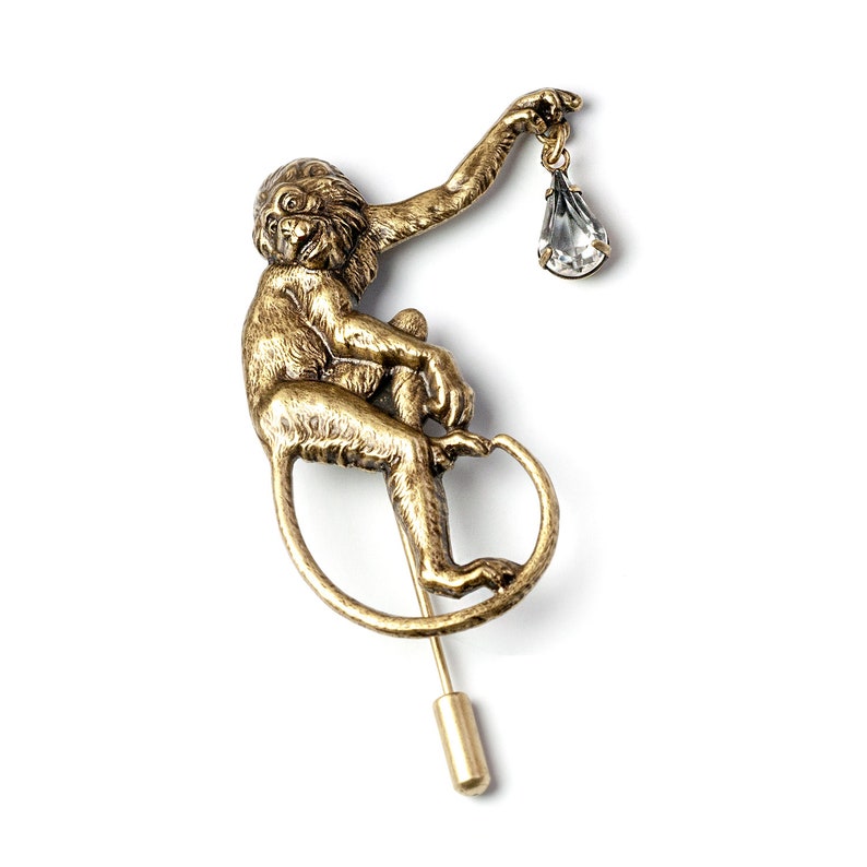 Monkey Pin Wise Monkeys Lapel Pin Vintage Jewelry - Etsy