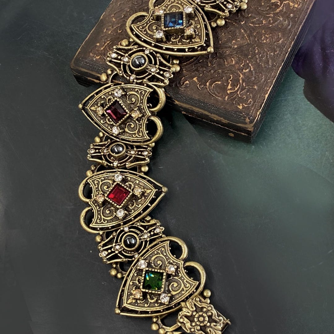 Renaissance Hearts Bracelet, Elizabethan Medieval Gothic Love Jewelry ...