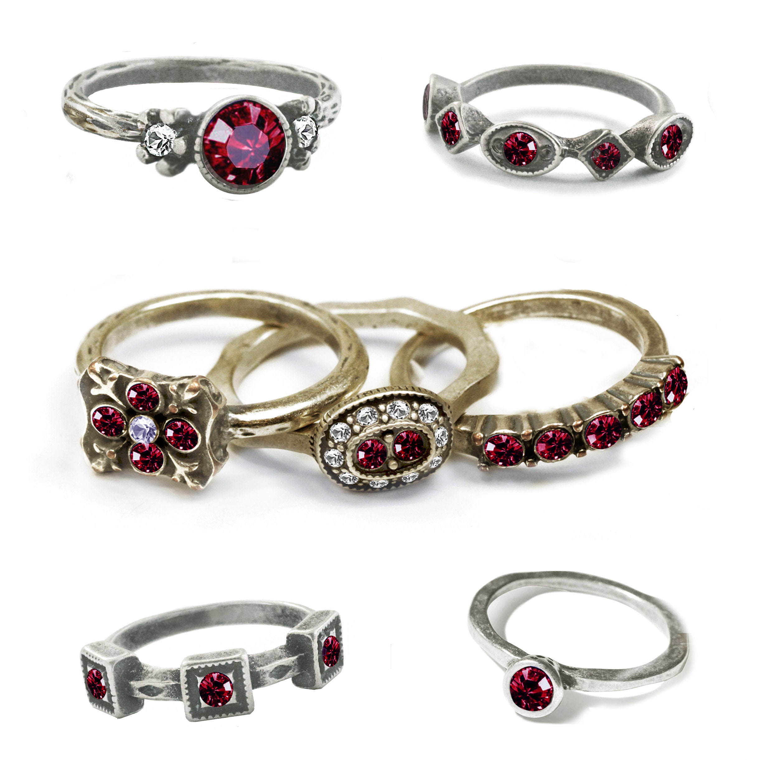 Ruby July Birthstone Vintage Ring Stacking Rings Dainty - Etsy