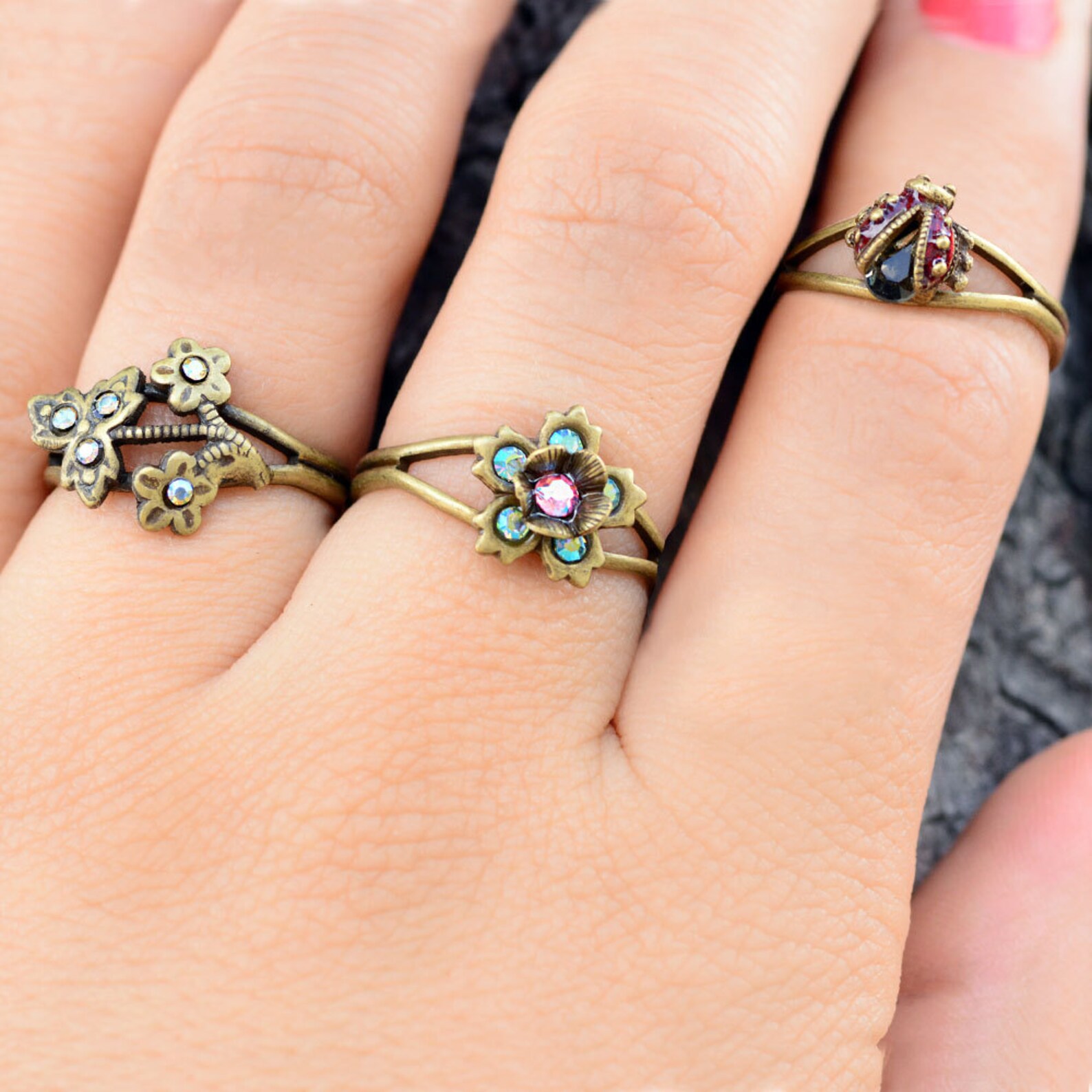 Set of 3 Stack Rings Midi Rings Toe Ring Adjustable Ring - Etsy