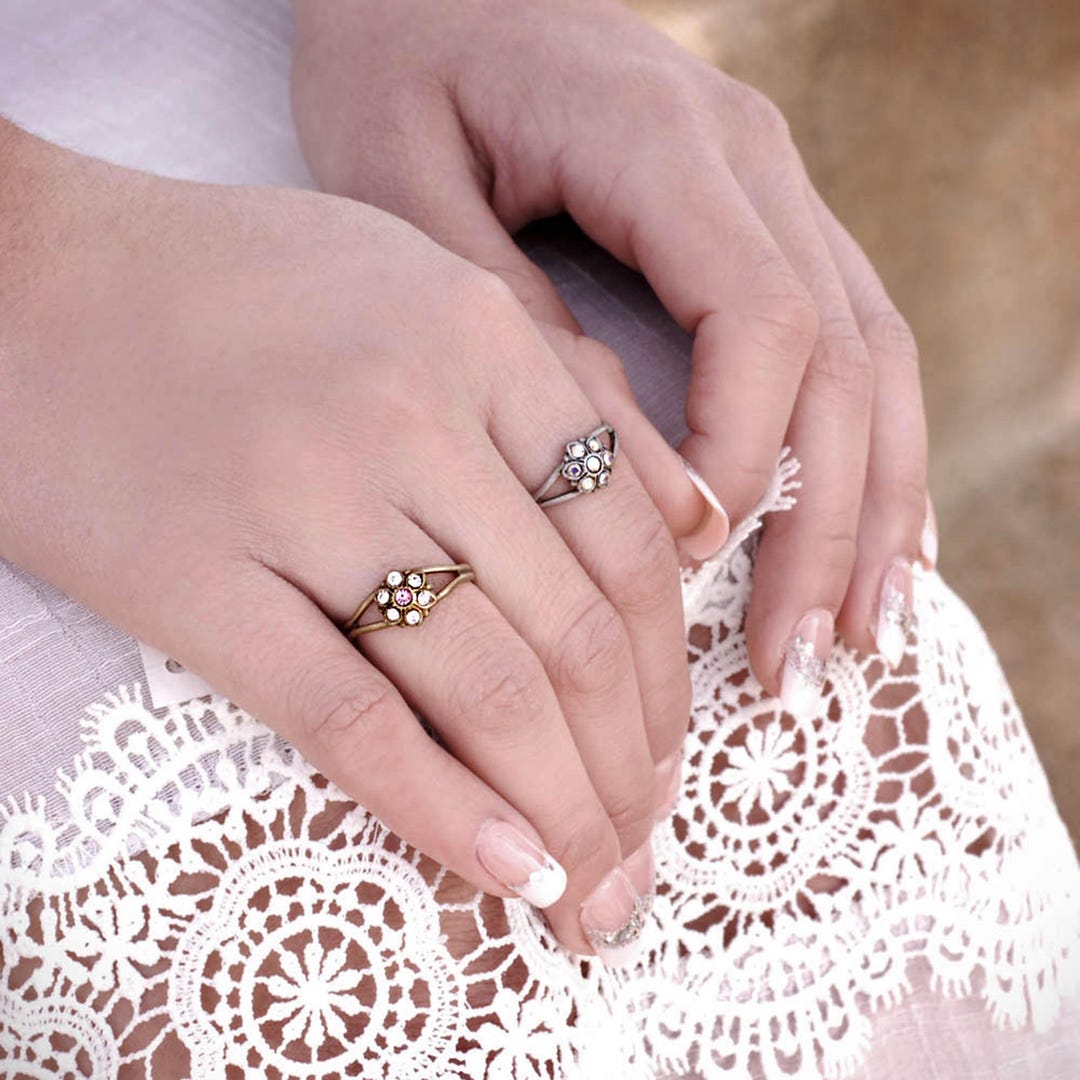 Crystal Rosette Toe Ring: Adjustable Boho Stacking Ring - Etsy