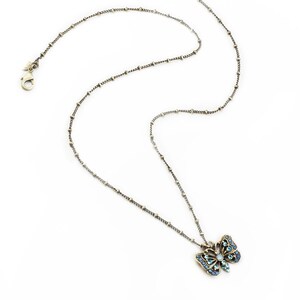 Swarovski Crystal Butterfly Necklace: Burnished Bronze, Delicate ...
