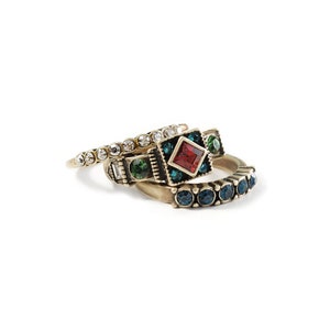 Crystal Stacking Rings Set: Boho Stackable Jewelry - Etsy