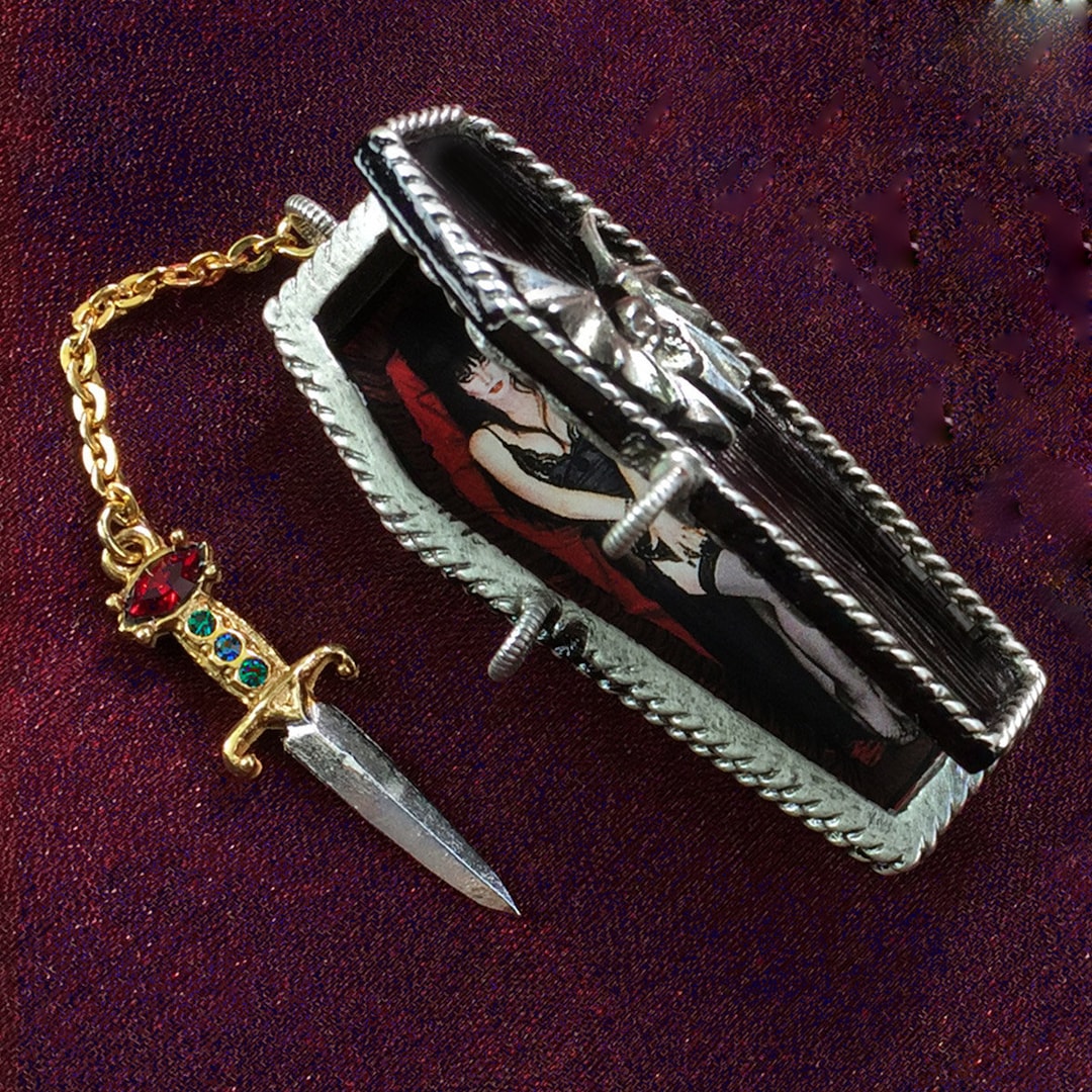 Coffin Locket Necklace, Elvira Dagger Stash Box, Goth Jewelry - Etsy