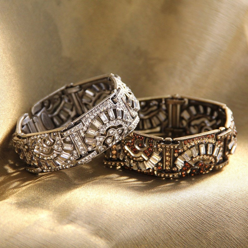 Art Deco Crystal Bracelet: 1930s Flapper Wedding Jewelry - Etsy