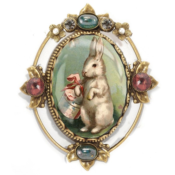 White Rabbit Brooch - Etsy